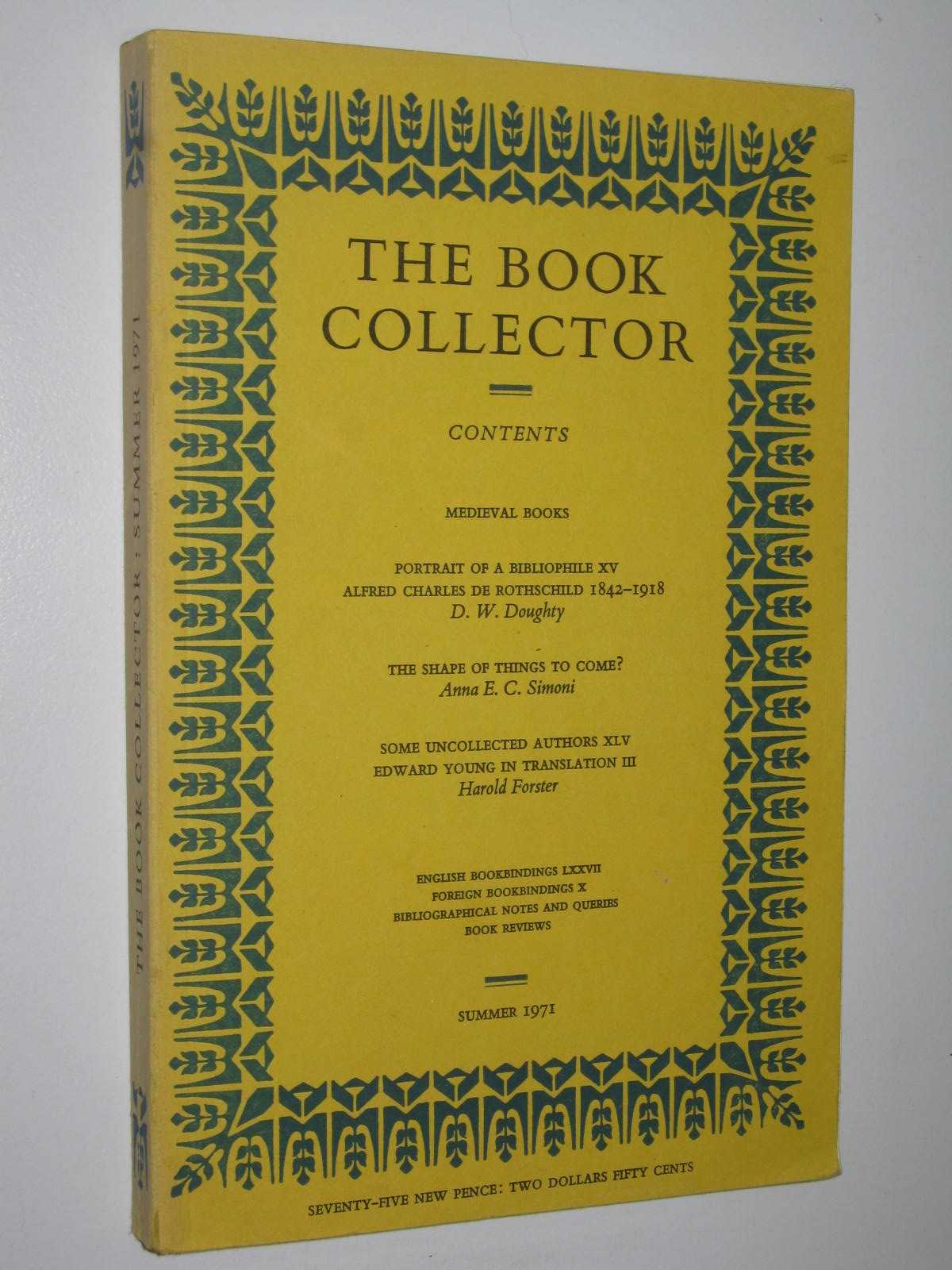 The Book Collector Volume 20 No. 2 Summer 1971 by Nicholas Barker ...
